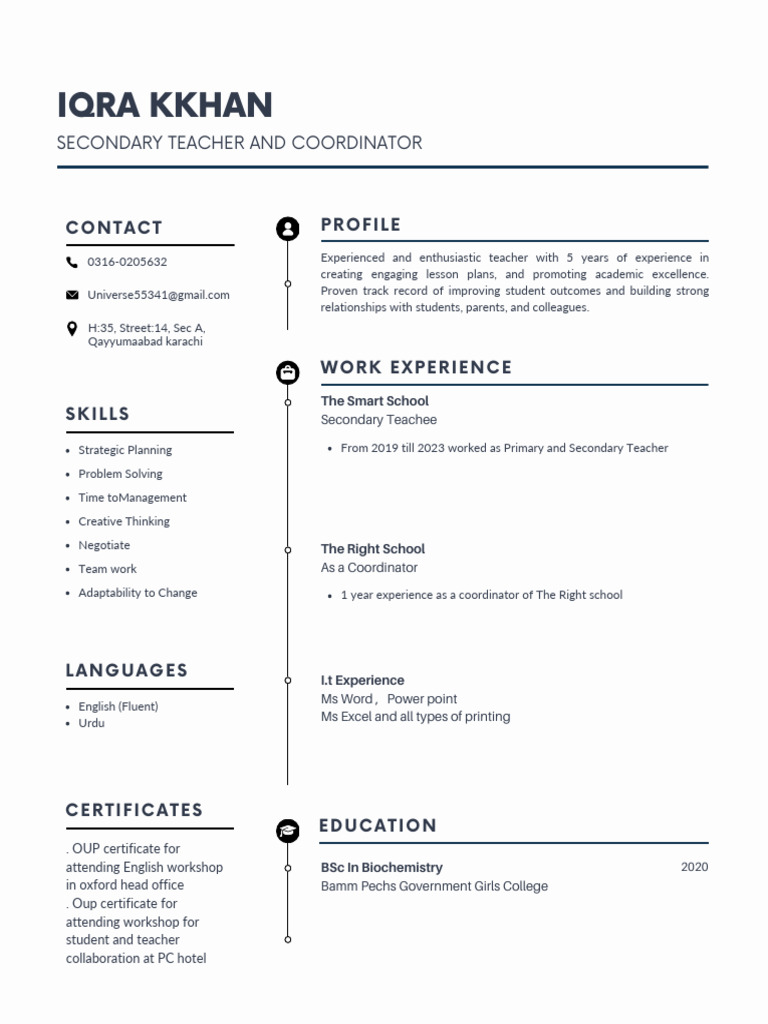 Blue and Gray Simple Professional CV Resume | PDF