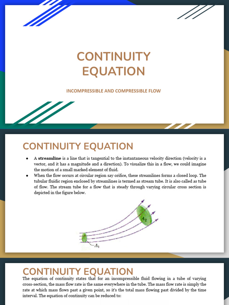 Continuity Equation | PDF
