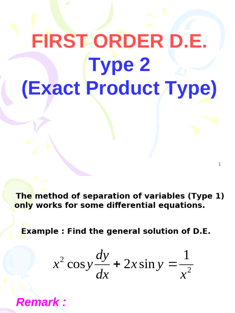 Lesson 2 - 1st Order D.E | PDF | Trigonometric Functions | Mathematical ...