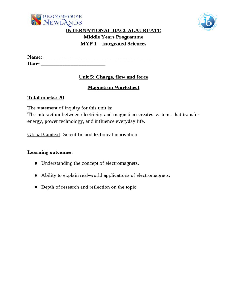 Electromagnetism Task | PDF
