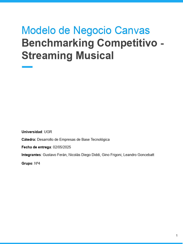 Benchmarking Competitivo - Modelo de Negocio Canvas | PDF | Mac OS ...
