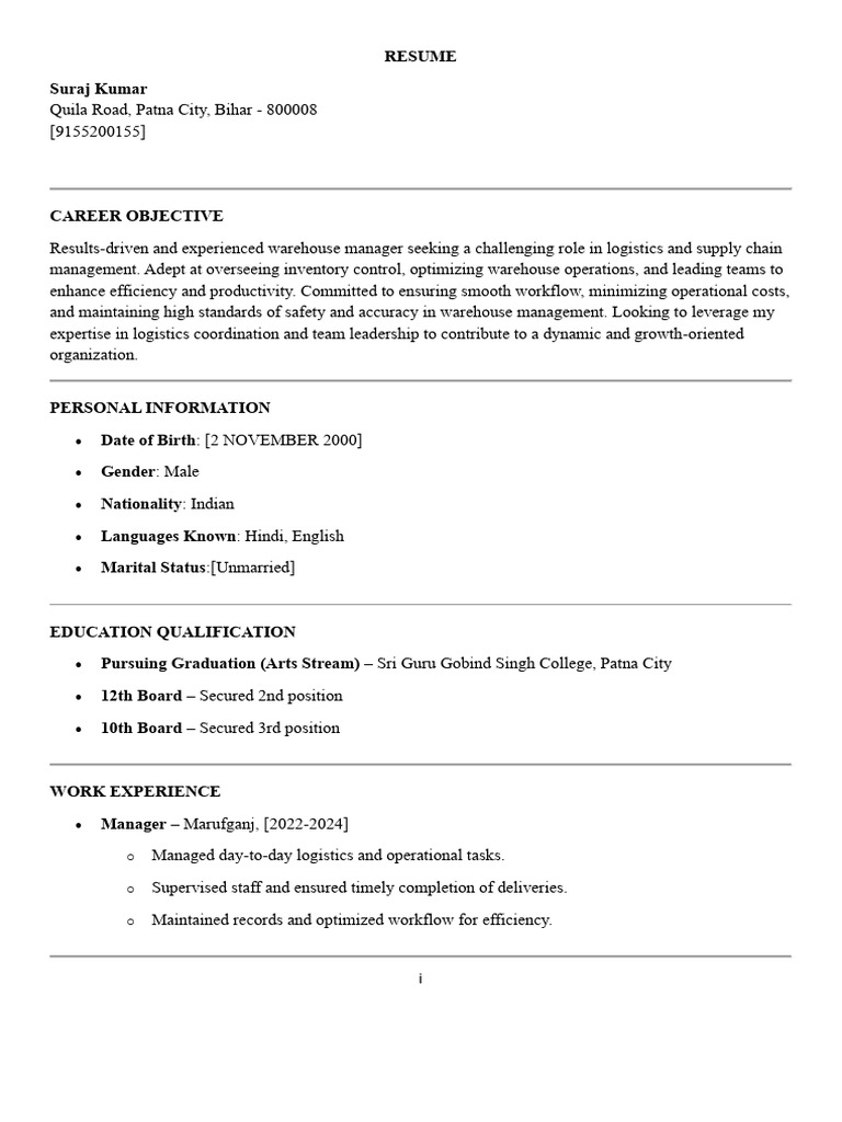 Resume Suraj | PDF
