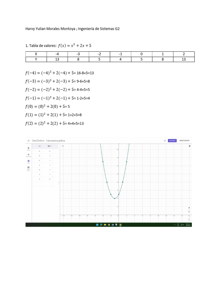 Taller Funcion Cuadratica | PDF
