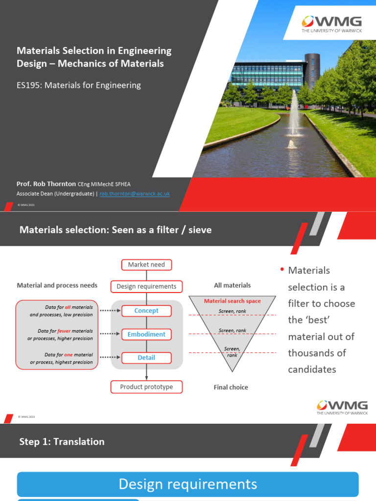 ES195-2024-S04 - Materials Selection Mechanics of Materials | PDF ...