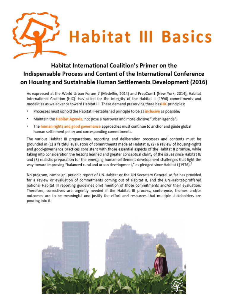 Habitat III BasHICs Brief Final | PDF | Evaluation | Human Rights