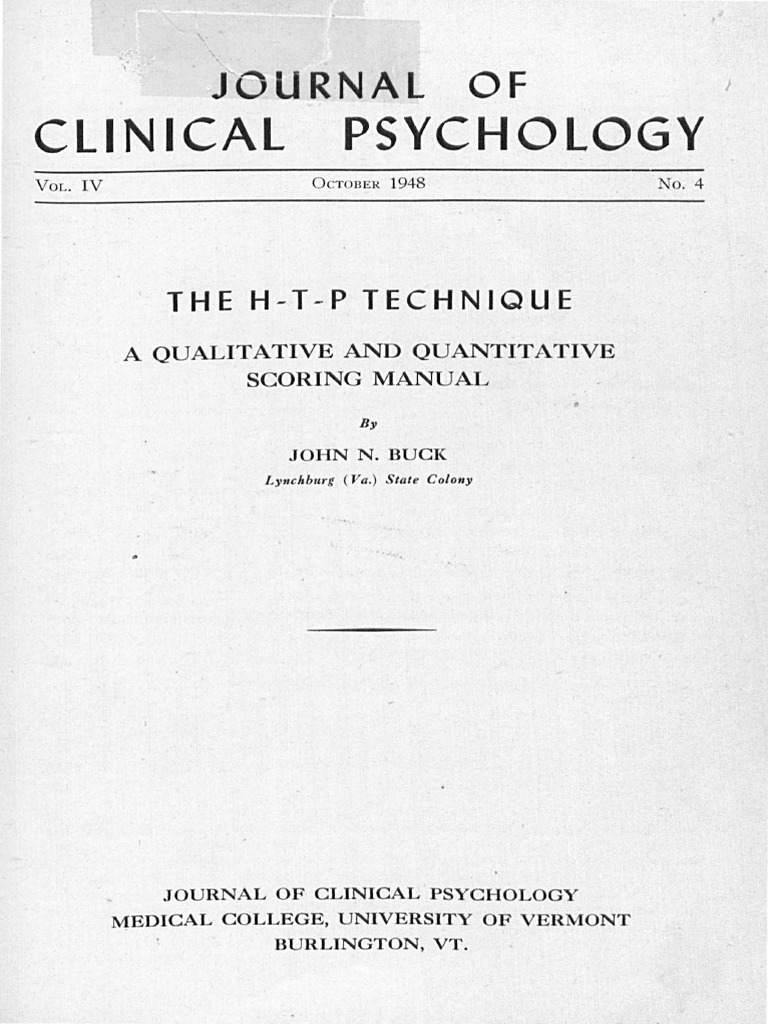 H-T-P Technique Scoring Manual | PDF