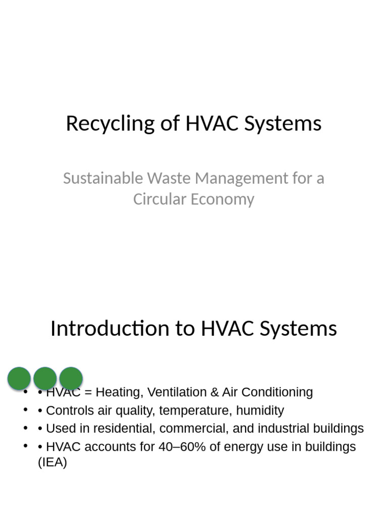 Recycling of HVAC Systems Final With Disposal Info | PDF | Waste | Recycling