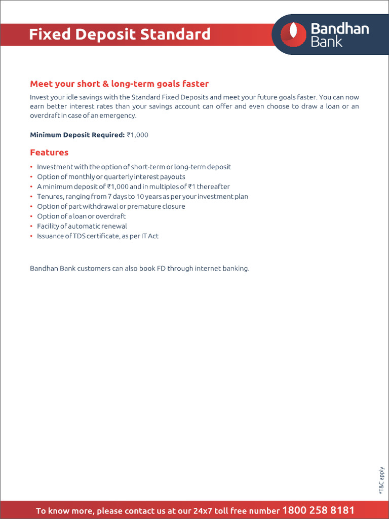 Fixed Deposit Standard | PDF