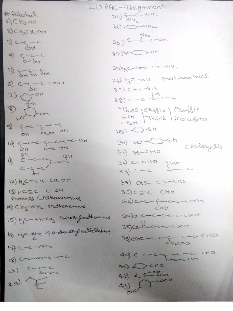 Iupac Assignment | PDF