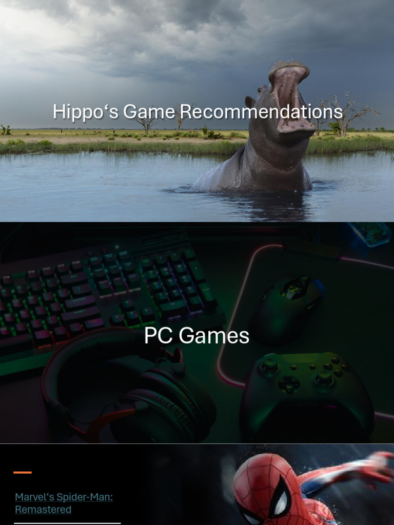 Hippo S Game Recommendations | PDF | Resident Evil | Spider Man