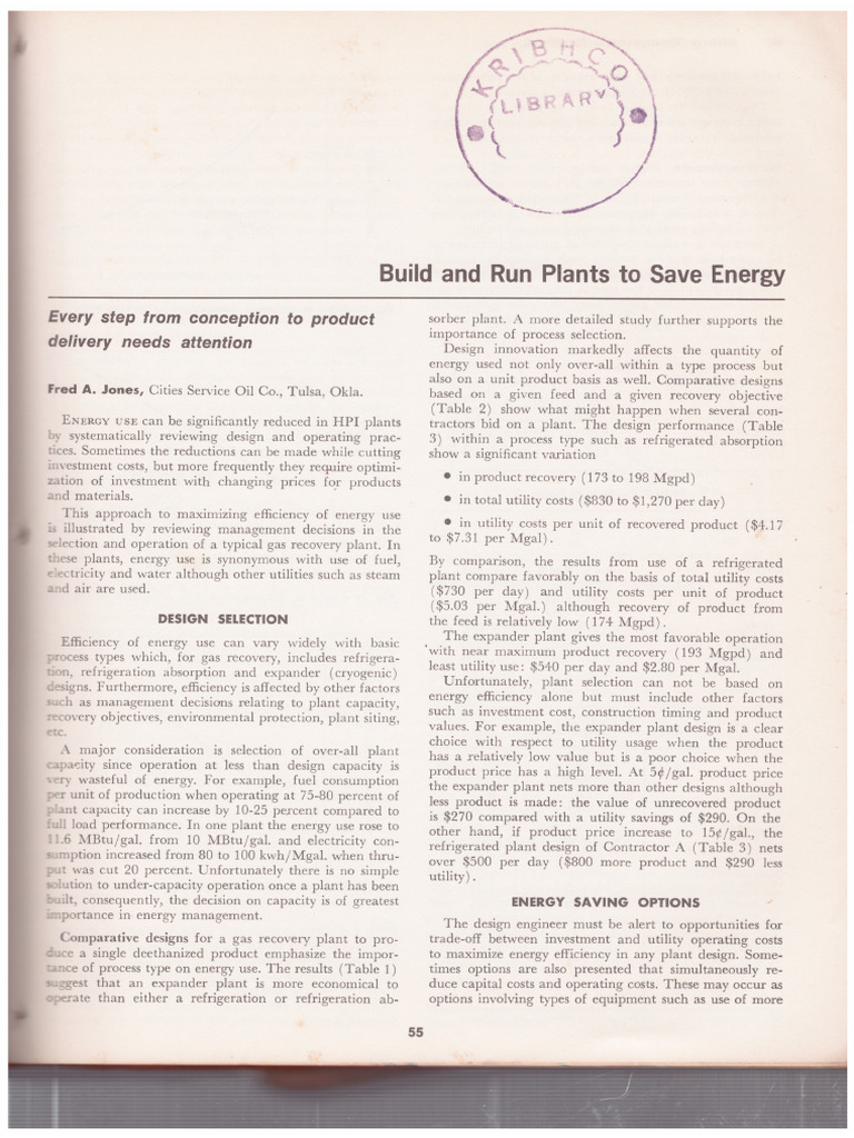 Build and Run Plants To Save Energy | PDF