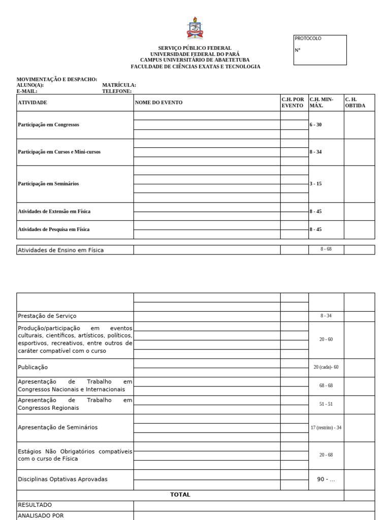Atividade Complementar-Modelo Fisica | PDF