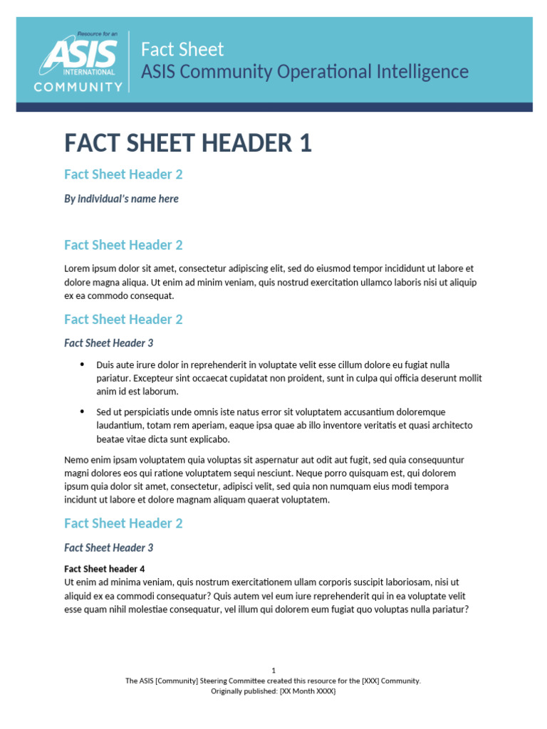 Asis Community Factsheet Temp | PDF