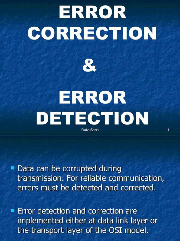 Error Detection | PDF