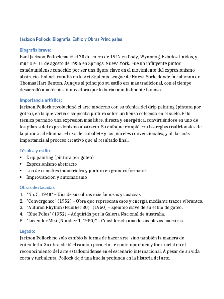 Jackson Pollock | PDF