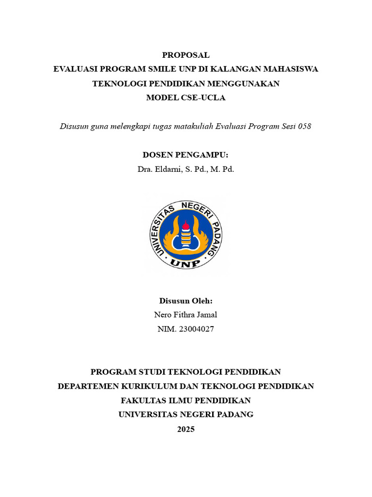 PROPOSAL EVALPROGRAM | PDF