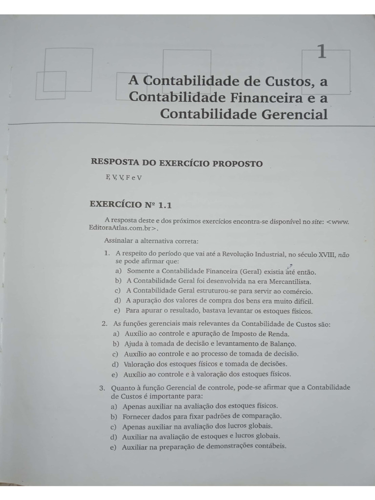 CAP 1 A 4 - EXERCÍCIOS | PDF
