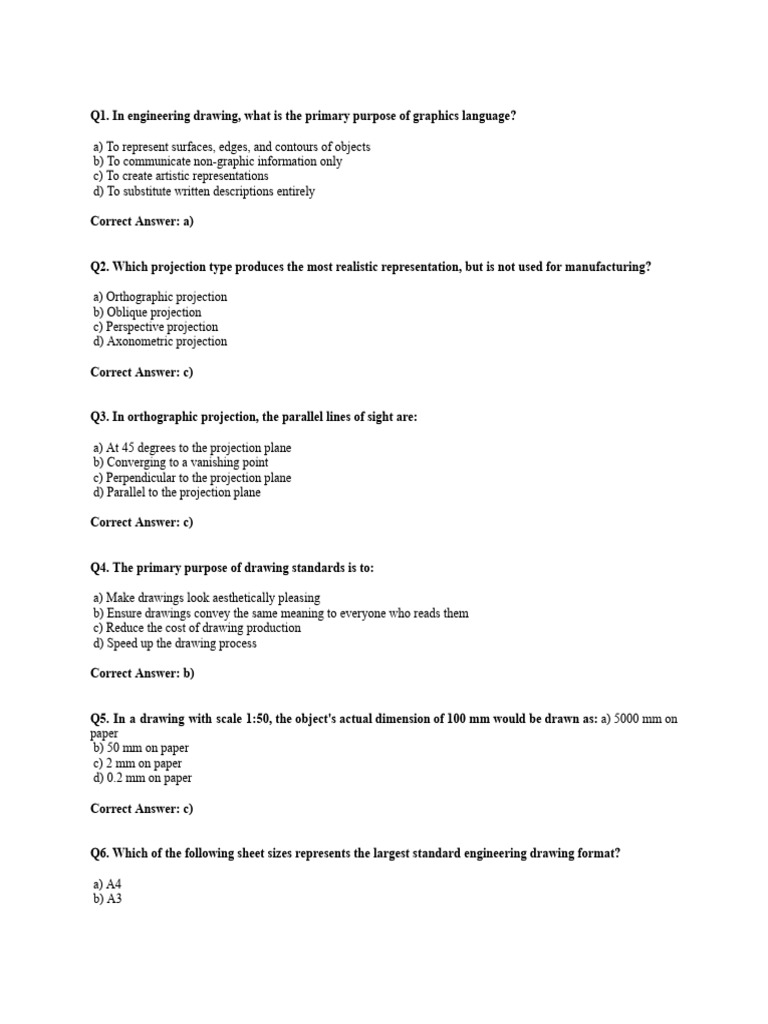 Technical Drawing Theory Questions | PDF | Circle | Triangle