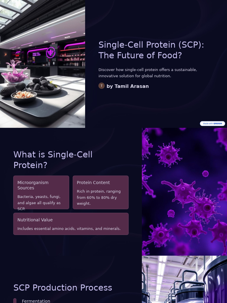 Single Cell Protein SCP The Future of Food | PDF | Foods | Proteins