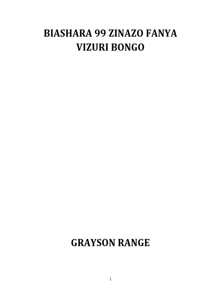 BIASHARA 99 ZINAZO FANYA VIZURI BONGO e-Book | PDF