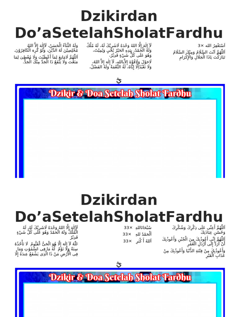 Dzikir Dan Doa Setelah Sholat | PDF