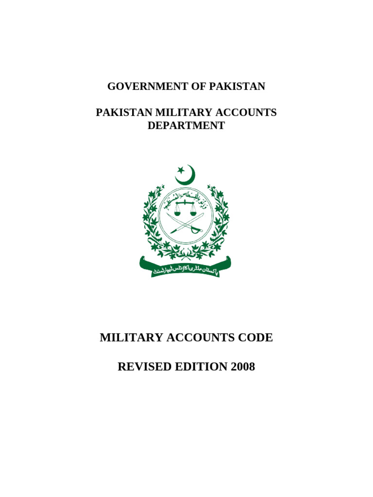 Pakistan Military Accounts Code 2008 | PDF | Banks