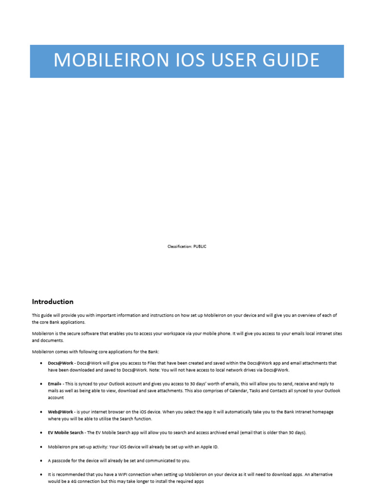 Mobile Iron IOS User Guide 2023 | PDF | Ios | Mobile App