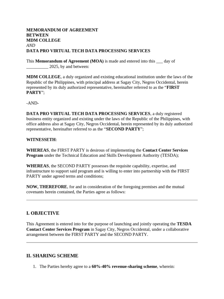 MEMORANDUM-OF-AGREEMENT | PDF | Private Law | Justice