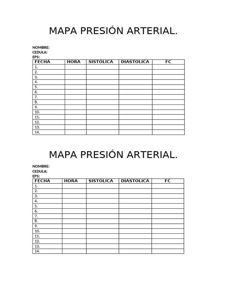 Mapa Presión Arterial Pdf