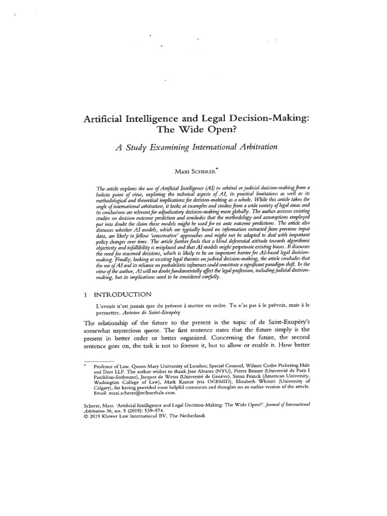 Artificial Intelligence and Legal Decision Making The Wide Open Maxi ...