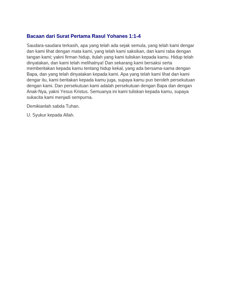Kesaksian Hidup Kekal dalam Yohanes | PDF