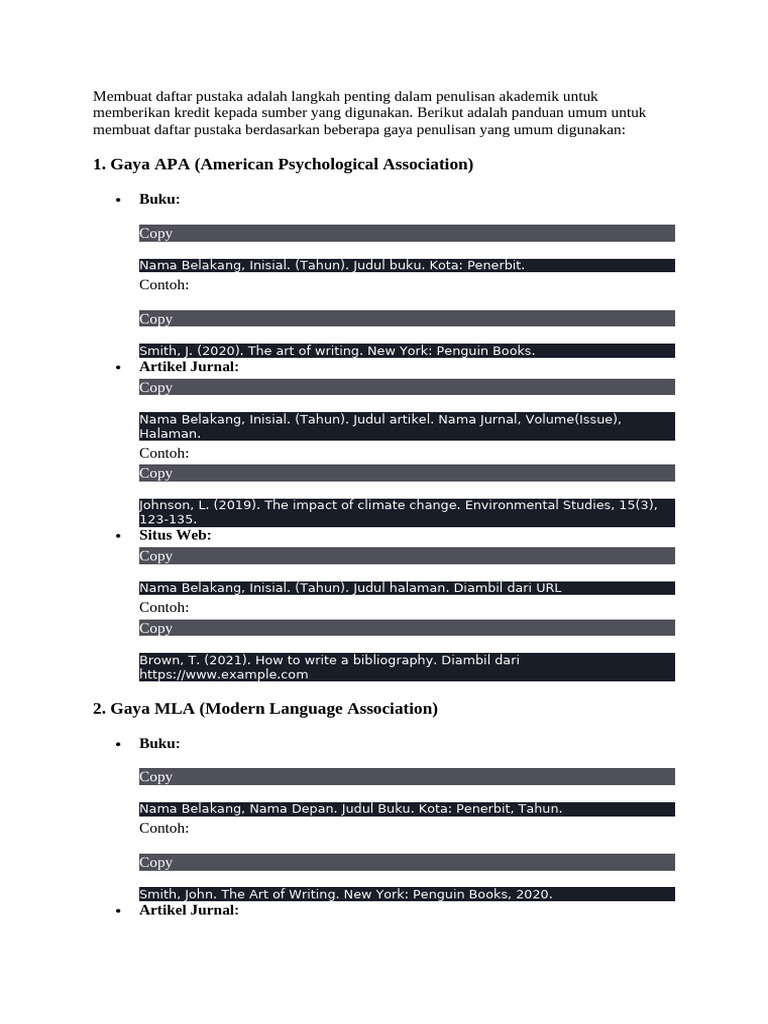 Model Daftar Pustaka | PDF