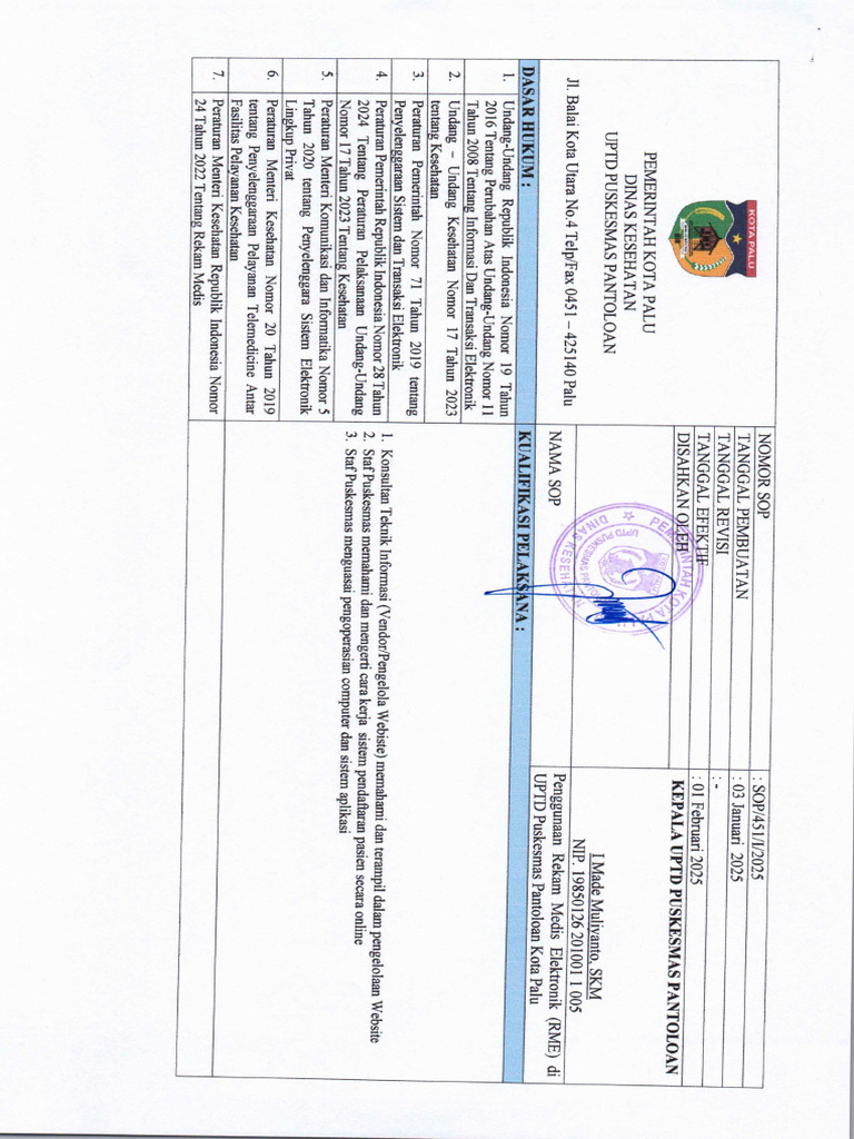 Sop Rekam Medik Elektronik Rme | PDF