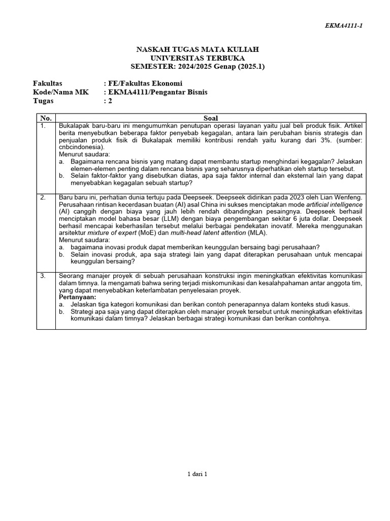 Tugas 2 Pengantar Bisnis | PDF