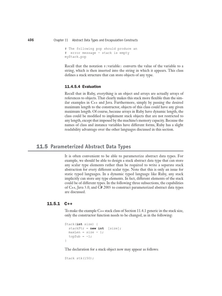 02 Parameterized Abstract Data Types | PDF | Class (Computer Programming) | Constructor (Object ...