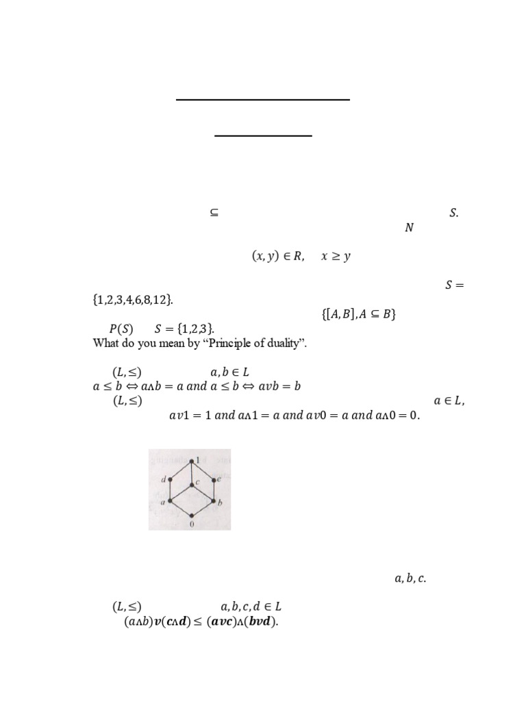 Question Bank-UNIT-3 (Partial Order Relation) | PDF