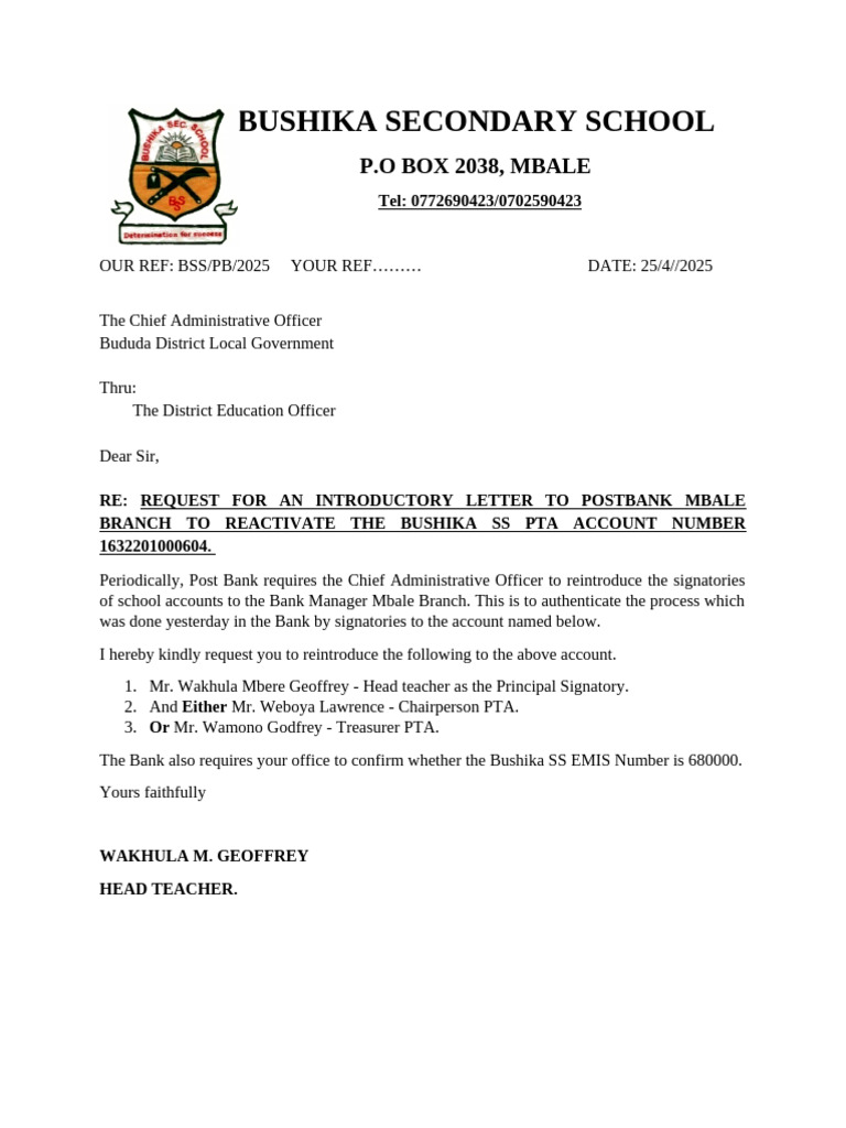 Request for Postbank Reactivation Letter | PDF