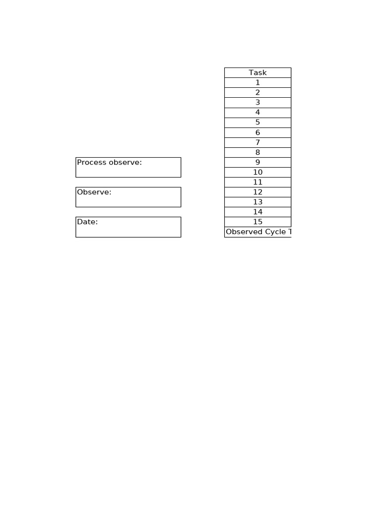 21 Time Observation Sheet | PDF