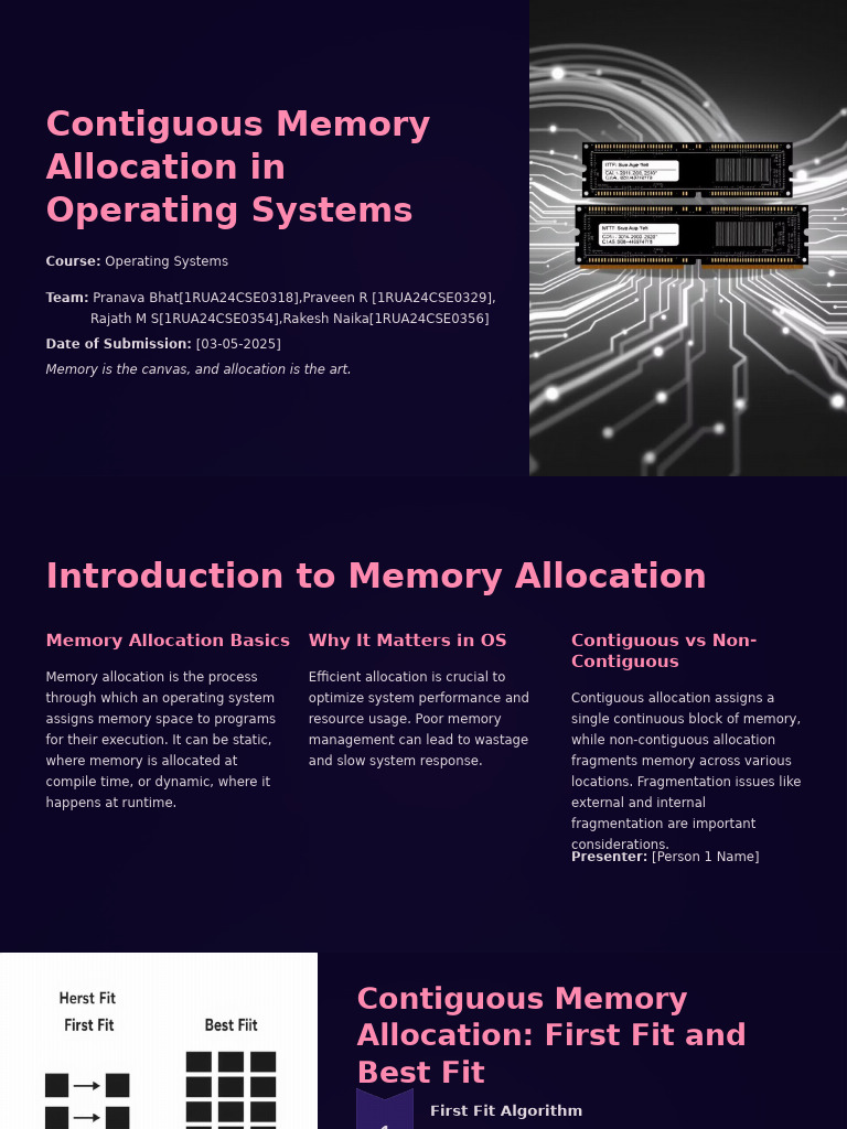 Contiguous Memory Allocation in Operating Systems | PDF | Computing | Operating System Technology