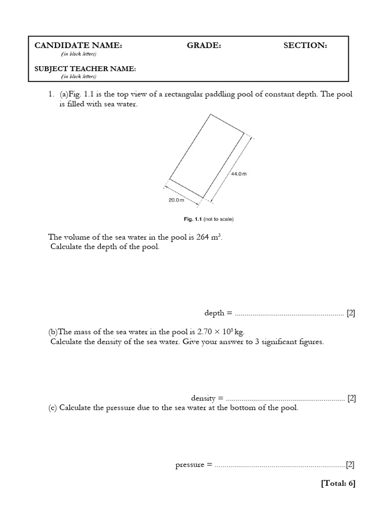 Grdae 10 IG Physics Prelim 2 Paper P4 (2) | PDF | Force | Acceleration