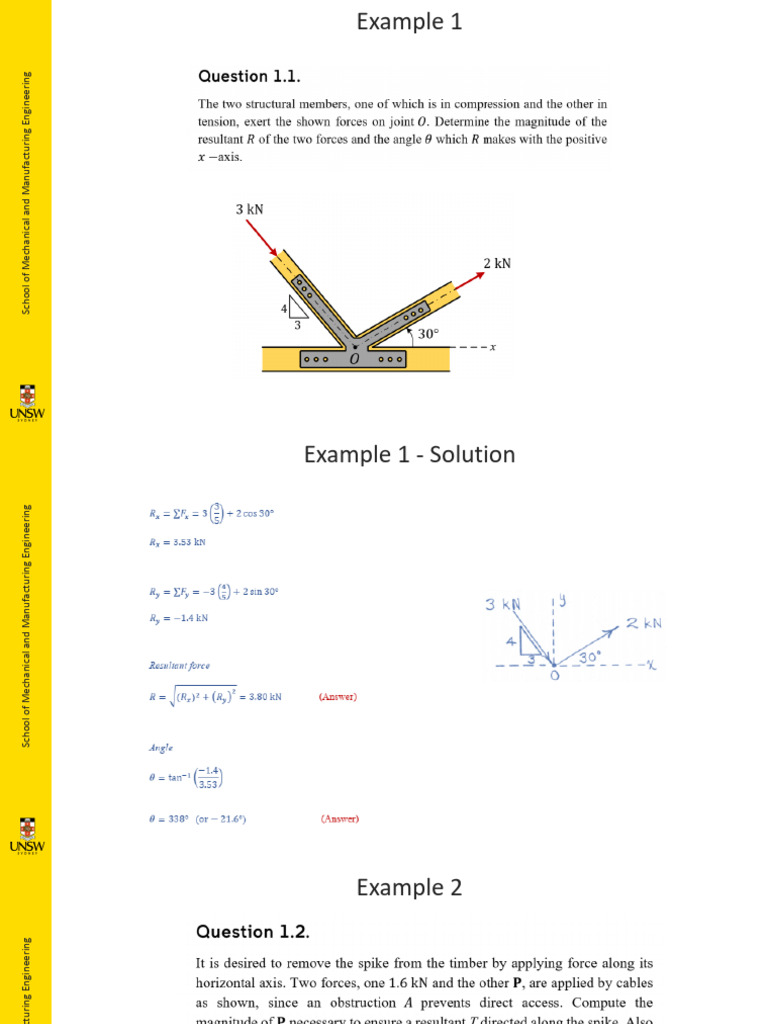 ENGG1300 W01 Example Solutions | PDF