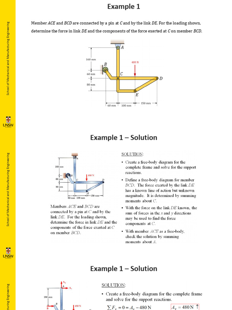 ENGG1300 W03 Example Solutions | PDF | Force | Tension (Physics)