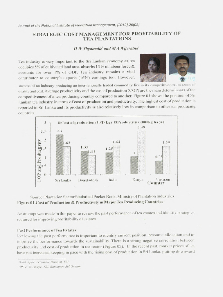STRATEGIC COST M ANAGEM ENT FOR PROFITABILITY OF TEA PLANTATIONS | PDF | Economies ...