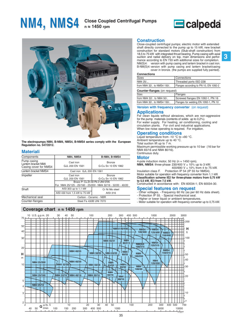 NM4, NMS4 | PDF | Pump | Materials