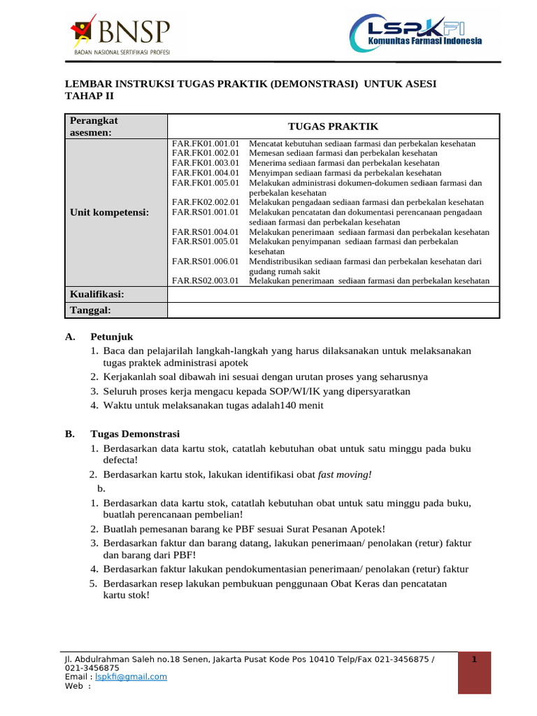 Lembar Kerja Asesi Tahap 2 | PDF