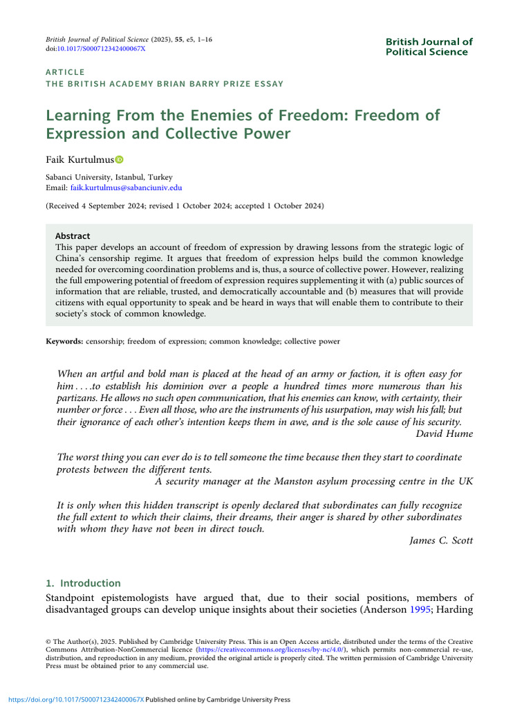Learning From The Enemies of Freedom Freedom of Expression and ...