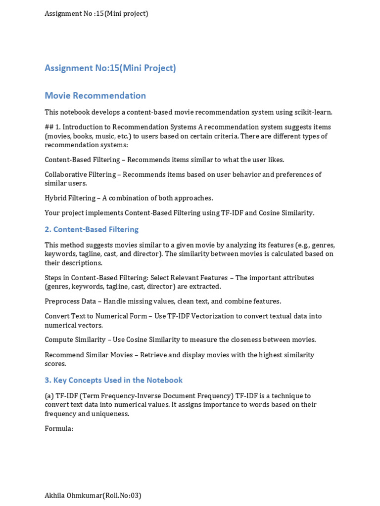 Assignment 15 Mini Project Pdf