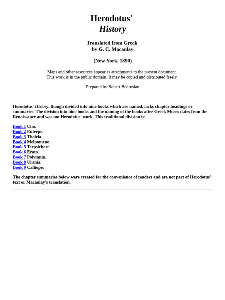 Herodotus History 2019 | PDF | Cyrus The Great | Achaemenid Empire