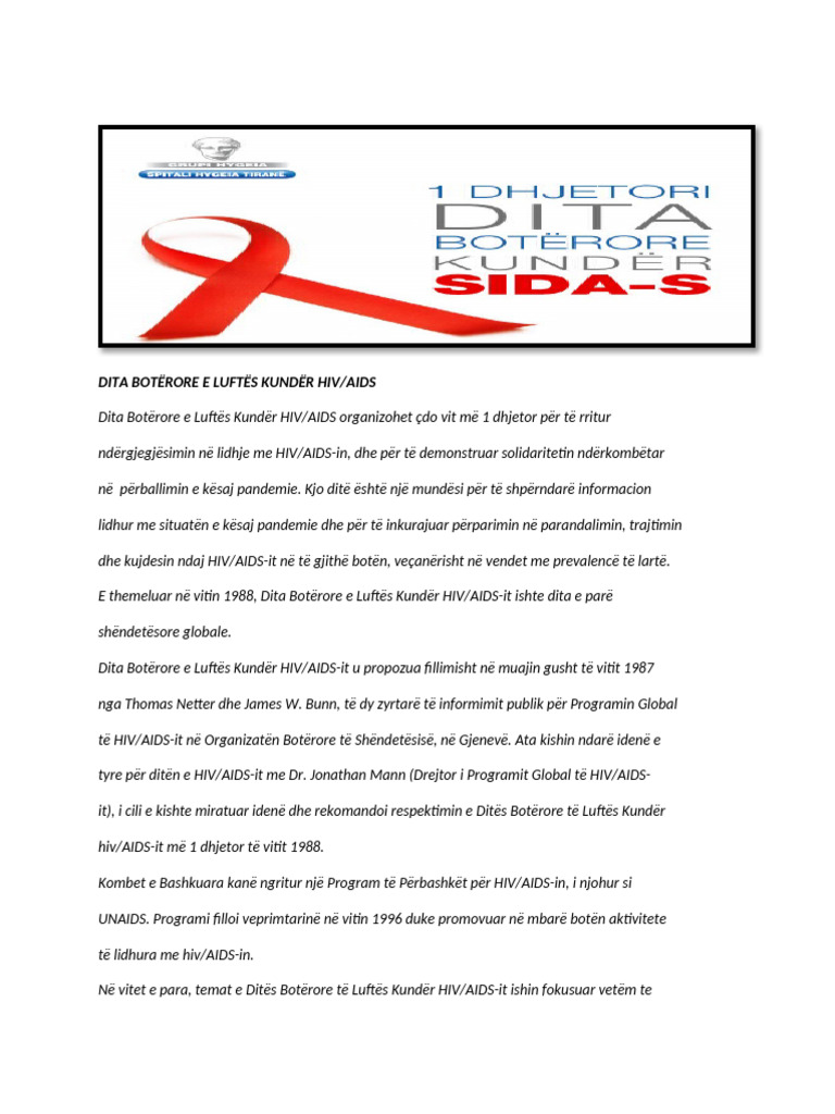 Dita Botërore e Luftës Kundër Hiv | PDF