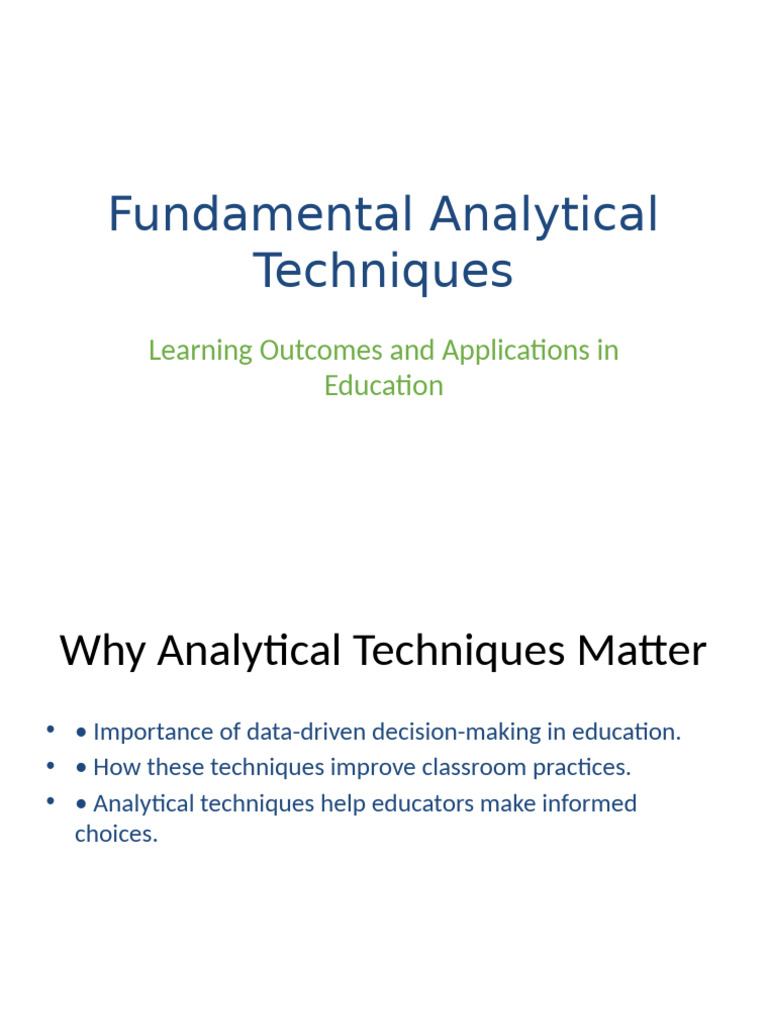 Fundamental Analytical Techniques Detailed | PDF